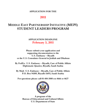 Fillable Online Application for the 2011 Middle East Partnership ...