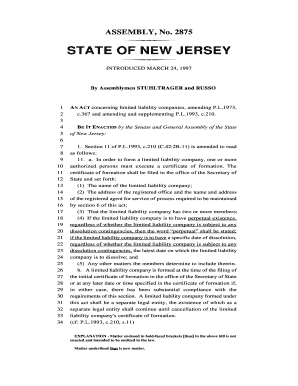 Fillable Online njleg state nj New Jersey Legislature - Bills - NJ ...