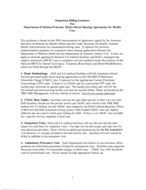 Fillable Online tricare Outpatient Billing Guidance For Department of ...