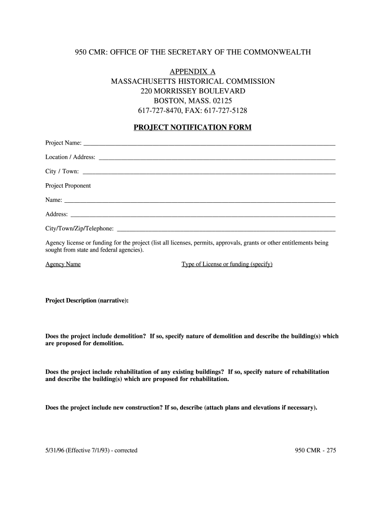 MA 950 CMR Appendix A Form - Fill Online, Printable, Fillable, Blank ...