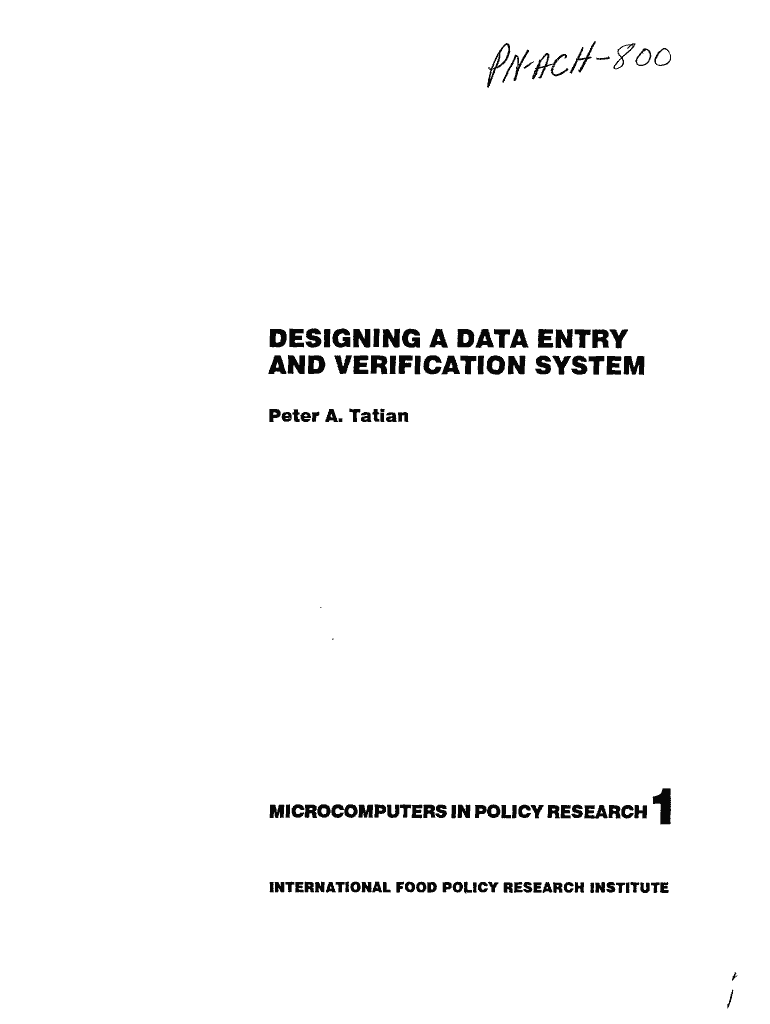 Fillable Online Designing a Data Entry and Verification System Fax Email Print - pdfFiller