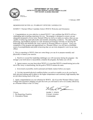 Fillable Online usacac army PURPOSE The purpose of this orientation ...