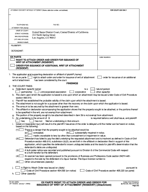 Fillable Online court cacd uscourts writ of possession central district california form Fax ...