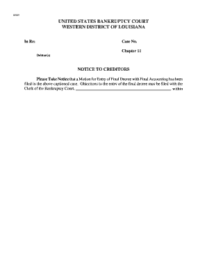 Bankruptcy Chapter 11 | pdfFiller