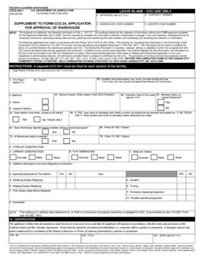 Fillable Online forms sc egov usda CCC USE ONLY SUPPLEMENT TO FORM CCC ...