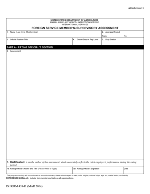 Fillable Online aphis usda IS FORM 438-R.doc - aphis usda Fax Email ...