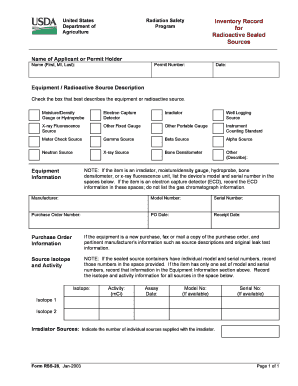 Fillable Online Inventory Record for Radioactive Sealed Sources Fax ...