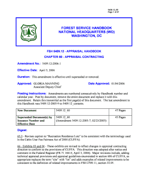 Fillable Online fs usda Appraisal Handbook - USDA Forest Service - fs ...