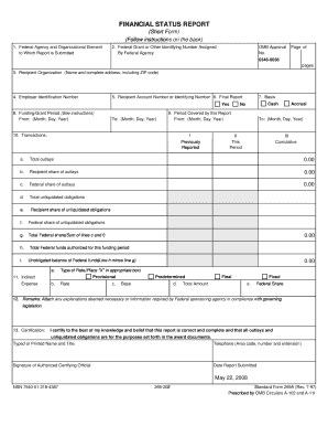 Fillable Online rurdev usda OMB Standard Form 269A - rurdev usda Fax ...