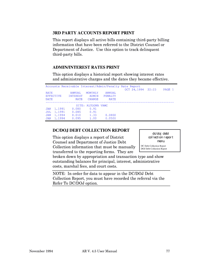 Fillable Online Accounts Receivable Interest/Admin/Penalty Rate Report Fax Email Print - pdfFiller