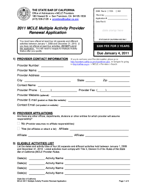 Fillable Online calbar ca california mcle providers Fax Email Print ...