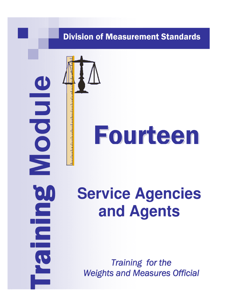 Fillable Online Training for the Weights and Measures Official - Service Agencies and Agents Fax ...