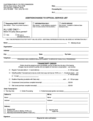 Fillable Online cpuc ca Appearance Page 1 - cpuc ca Fax Email Print ...