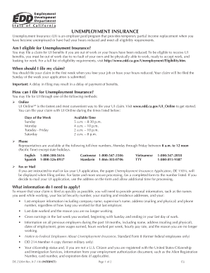 Fillable Online edd ca Ca unemployment fillable form Fax Email Print ...
