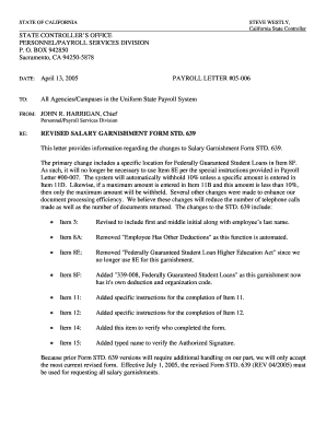 Fillable Online sco ca Payroll Letter #05-006. Revised Salary ...