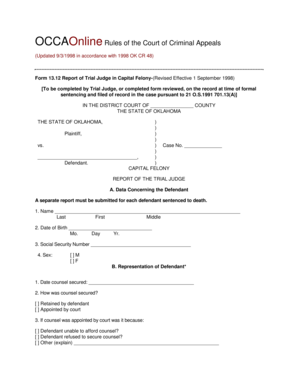 Fillable Online Report of Trial Judge in Capital Felony Fax Email Print ...