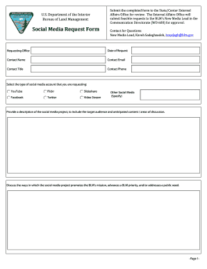 Fillable Online blm Social Media Request Form - Bureau of Land ...