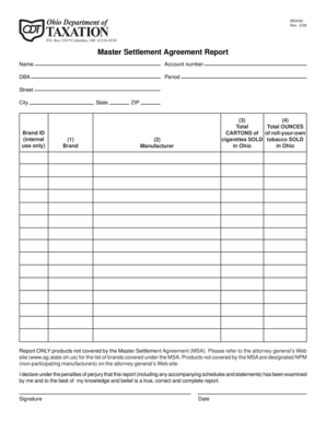 Fillable Online MSA Reporting Form Fax Email Print - pdfFiller