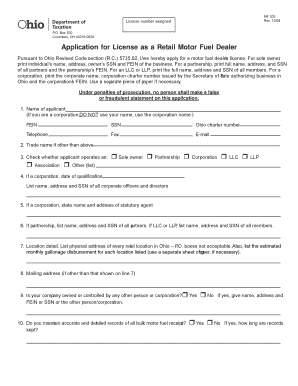 Application For License As A Retail Motor Fuel Dealer - Fill and Sign ...