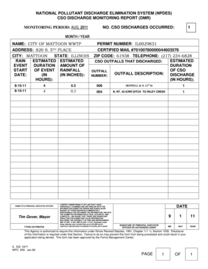 Fillable Online mattoon illinois NATIONAL POLLUTANT DISCHARGE ...