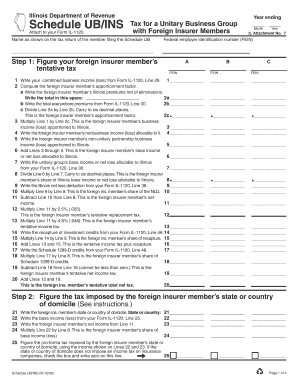 Fillable Online Illinois Department of Revenue Schedule for Tax of ...