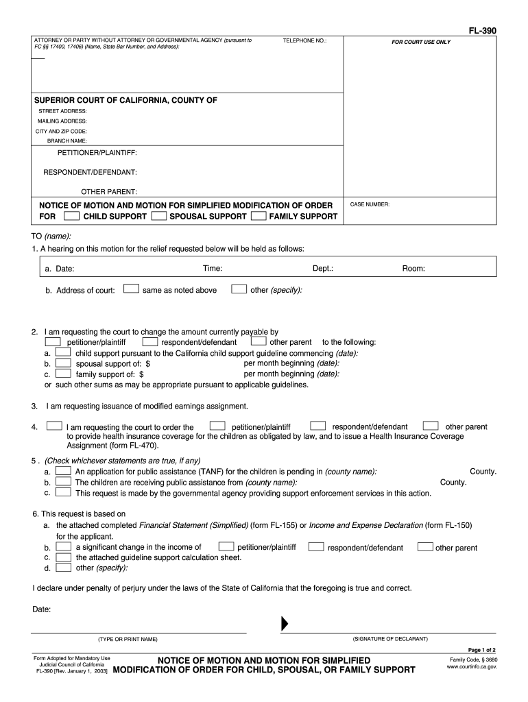 Child Support Modification Form Fill Online Printable Fillable 