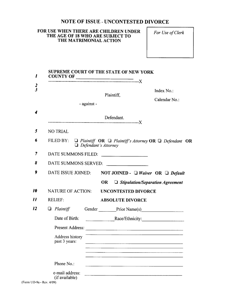 Printable Divorce Papers Ny Customize And Print