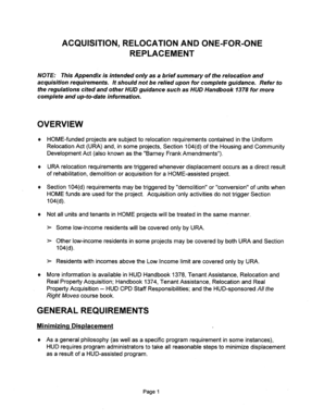 Fillable Online portal hud Acquisition, relocation and one-for-one ...