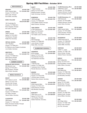 Fillable Online springisd Spring ISD Facilities - February 2013 (PDF ...