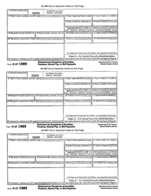 Fillable Online irs FORM W-2P (1989). STATEMENTS FOR RECIPIENTS OF ANNUITIES, PENSIONS, RETIRED ...
