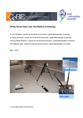 Fillable Online Whole House Heat Loss Test Method (Coheating) - Leeds ...