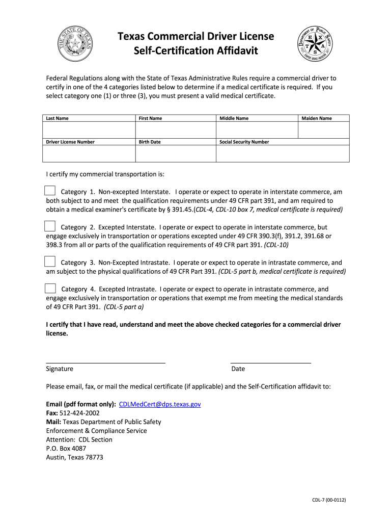 Cdl 7 Fill Online Printable Fillable Blank PdfFiller