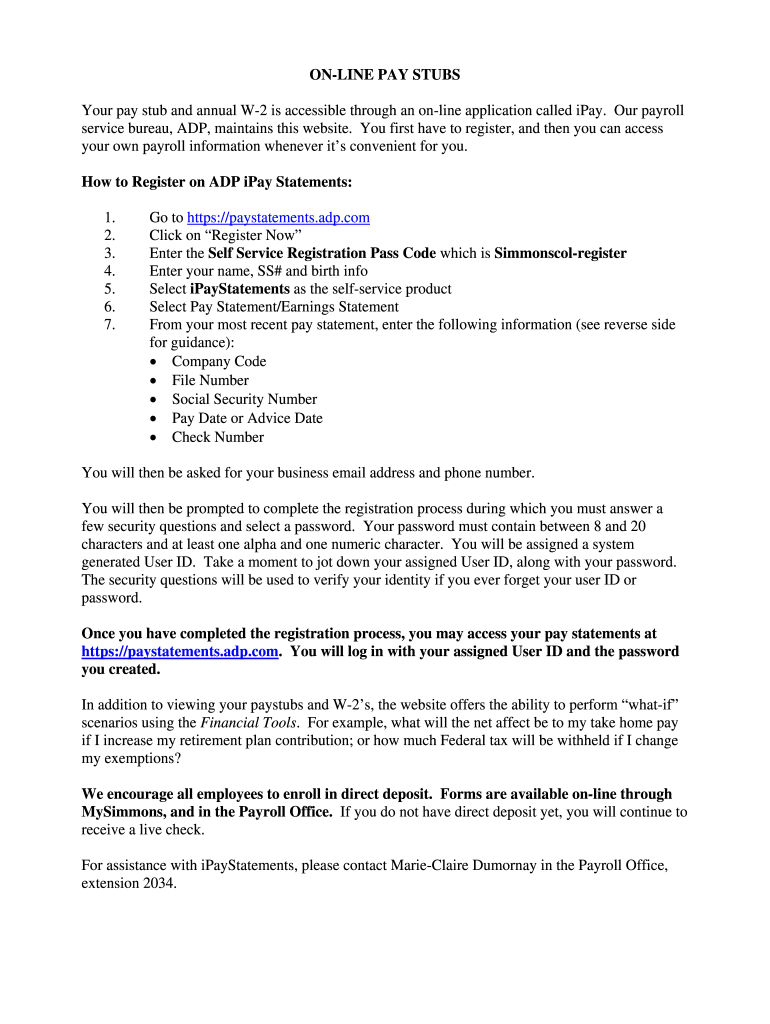 Adp Earnings Statement Template 2020 2022 Fill And Sign Printable 