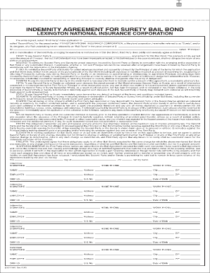 Fillable Online Indemnity Agreement for Surety Bail Bond.pdf - Aldridge ...