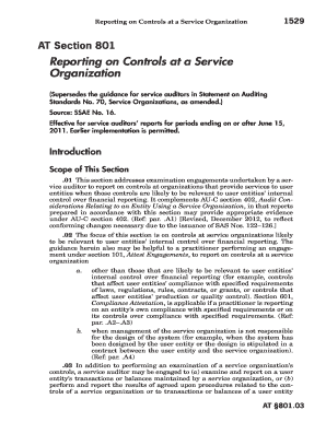 Fillable Online aicpa Reporting on Controls at a Service Organization ...