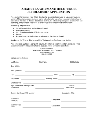 Ahahui Kaahumanu - Fill Online, Printable, Fillable, Blank | pdfFiller