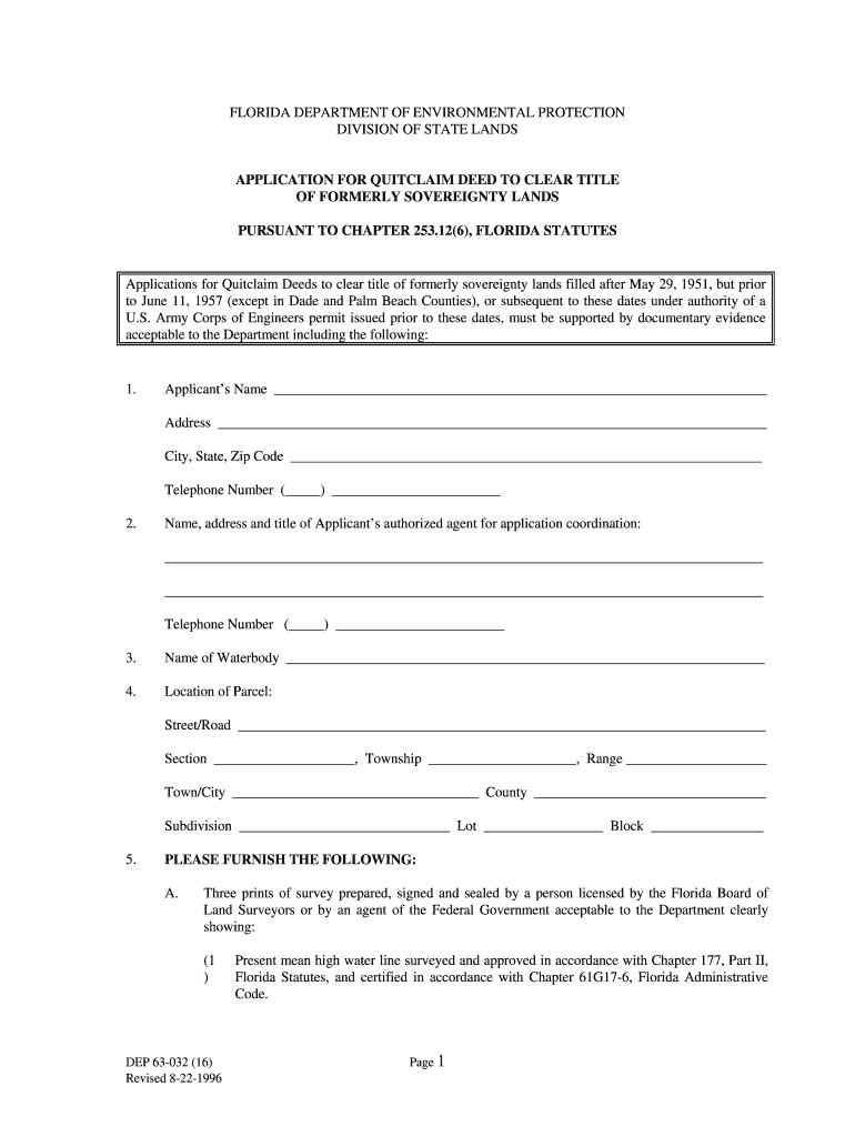 Quit Claim Deed Form Florida Printable