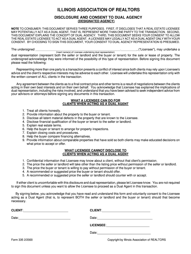 Fillable Online Dual Agency Consent - Park Place Real Estate Services ...