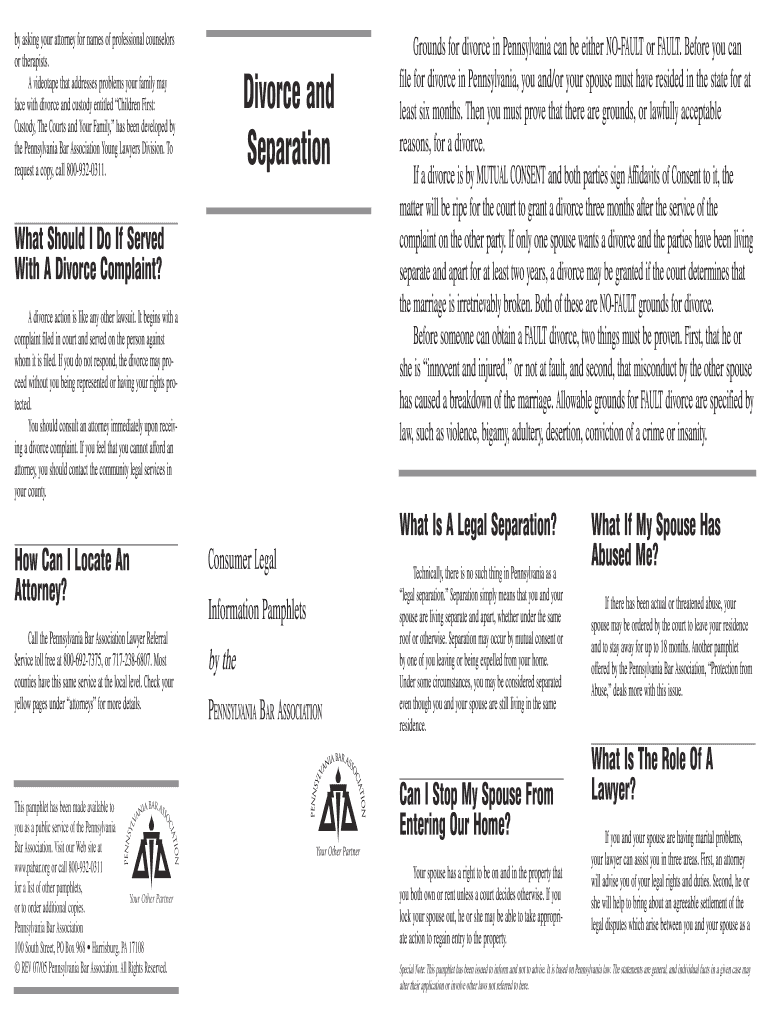 Fillable Online Do you want to file for divorce - The Philadelphia ...