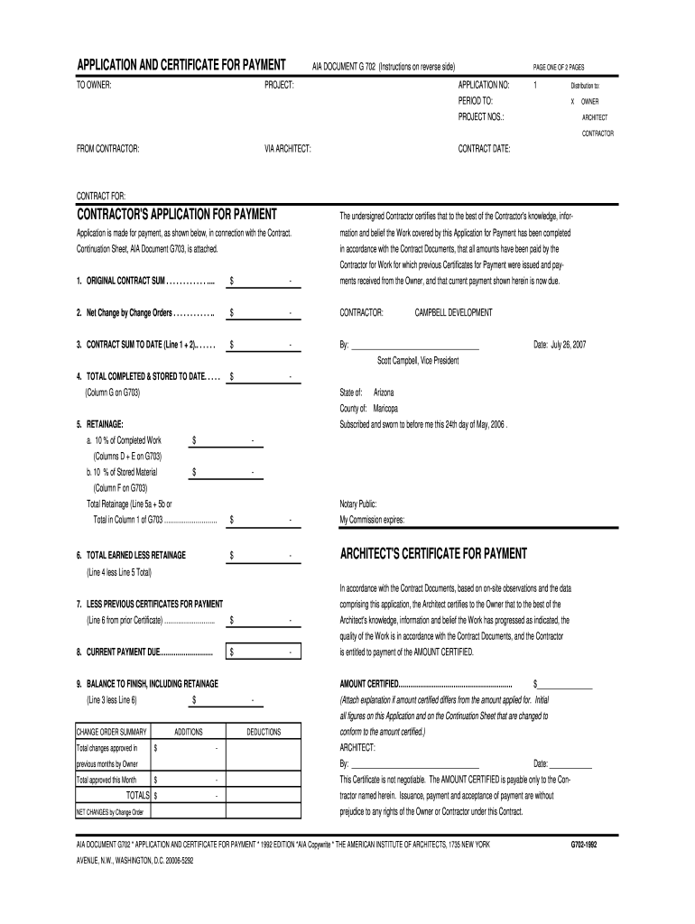 Fillable G702 - Fill Online, Printable, Fillable, Blank | PDFfiller