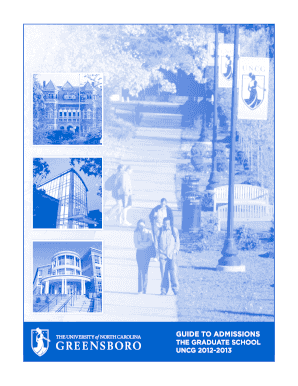 Fillable Online grs uncg GUIDE TO ADMISSIONS Fax Email Print - pdfFiller