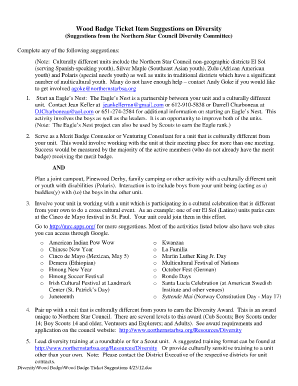 Fillable Online northernstarbsa wood badge ticket form Fax Email Print ...