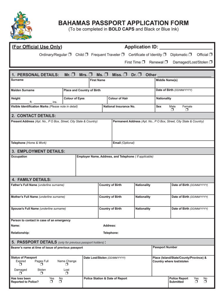 BS Passport Application Form Fill And Sign Printable Template Online 