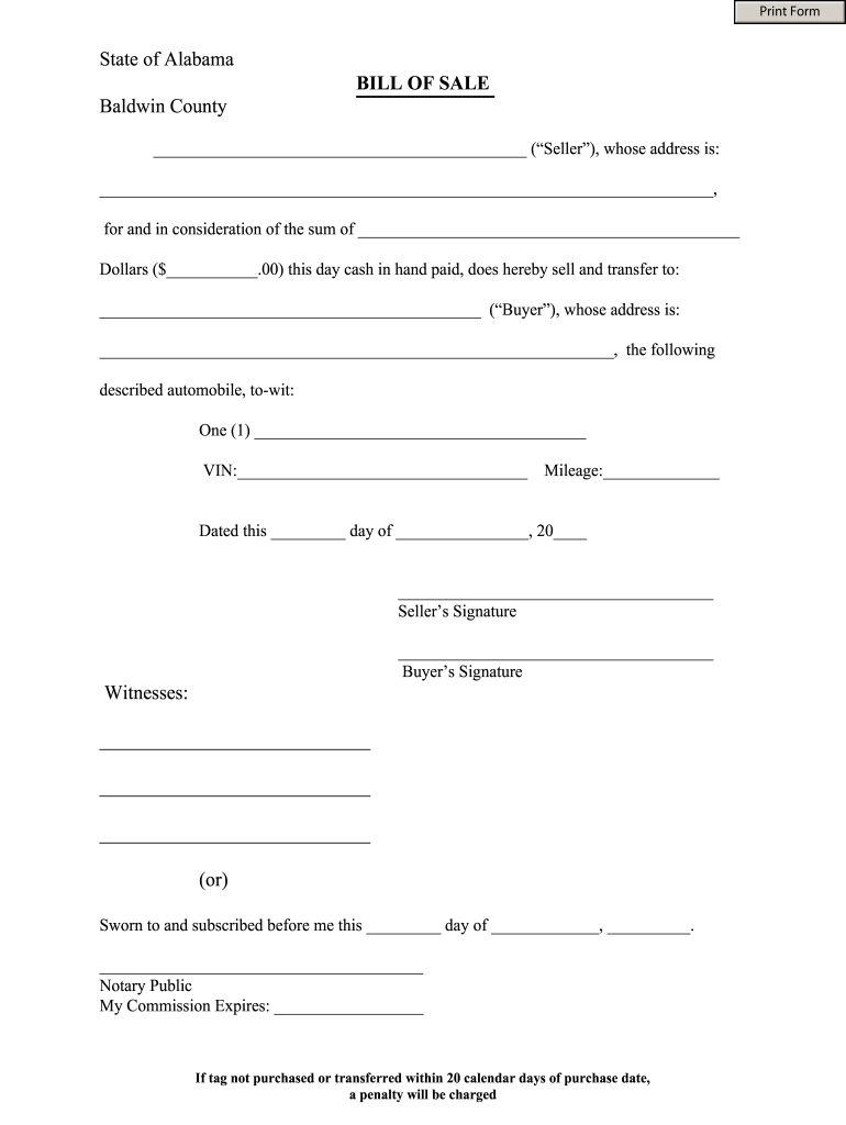 Editable Vehicle Bill Of Sale Template Fillable Pdf