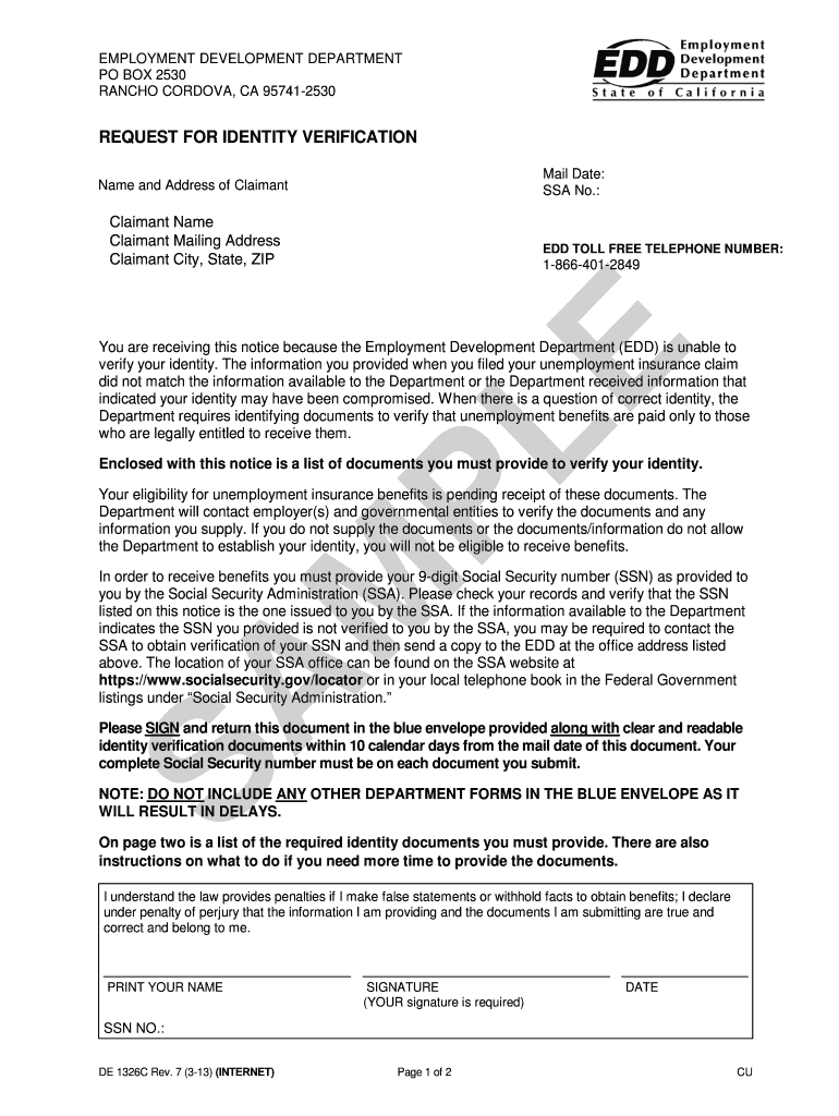 Edd Verify Identity Fill Out Sign Online DocHub