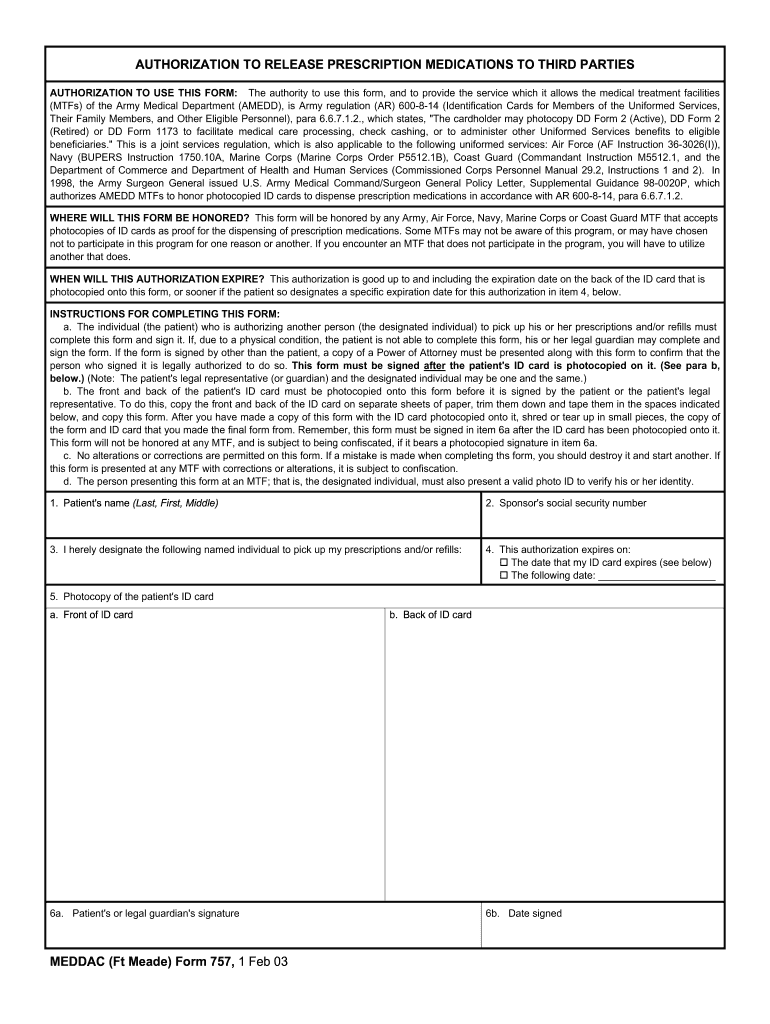 MEDDAC Form 757 2003 - Fill and Sign Printable Template Online | US ...