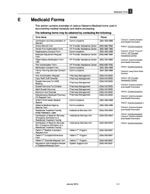 Fillable Online medicaid alabama E Medicaid Forms - Alabama Medicaid ...