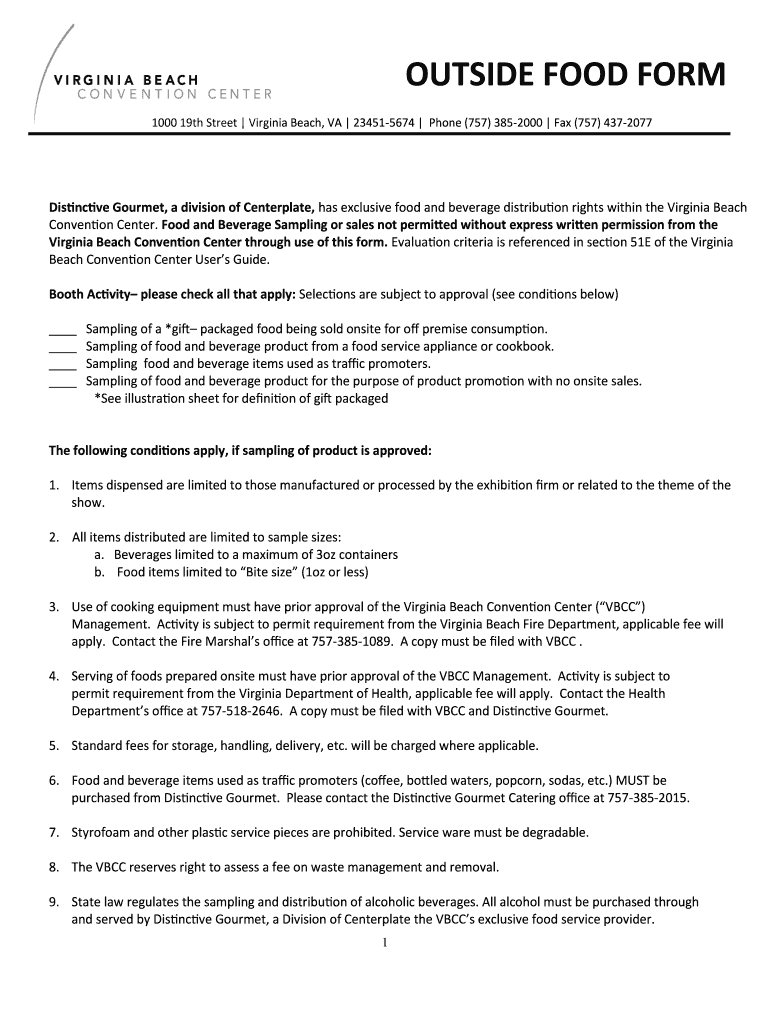 Fillable Online Food Form (Part 1). Fax Email Print - pdfFiller