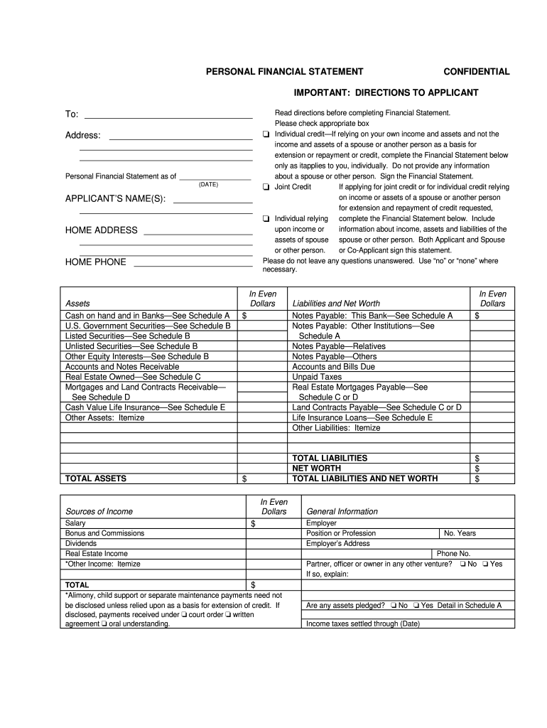 Key Bank Personal Financial Statement Form Fill Out Sign Online DocHub