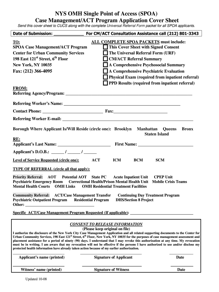 Spoa form: Fill out & sign online | DocHub